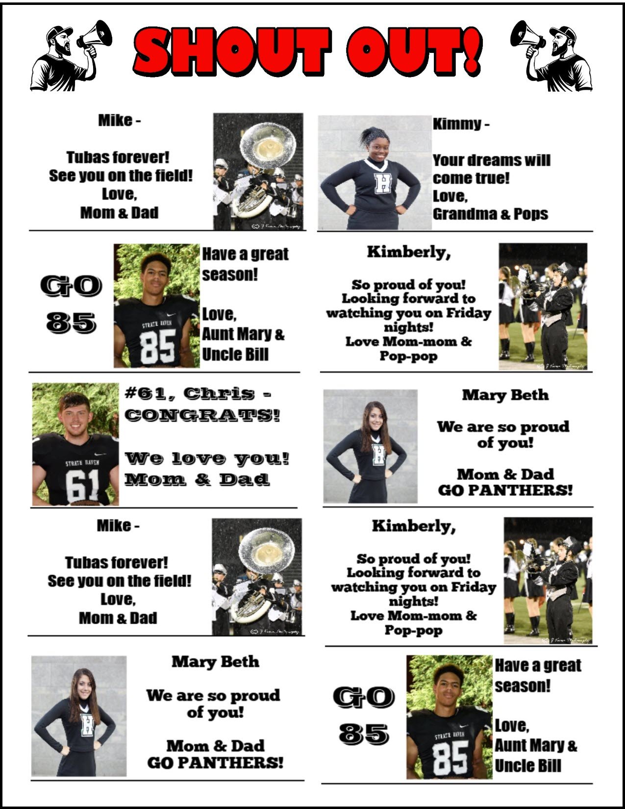 Buy a ‘Shout-Out” ad in our 2024 Roster Program – HavenFootball.net